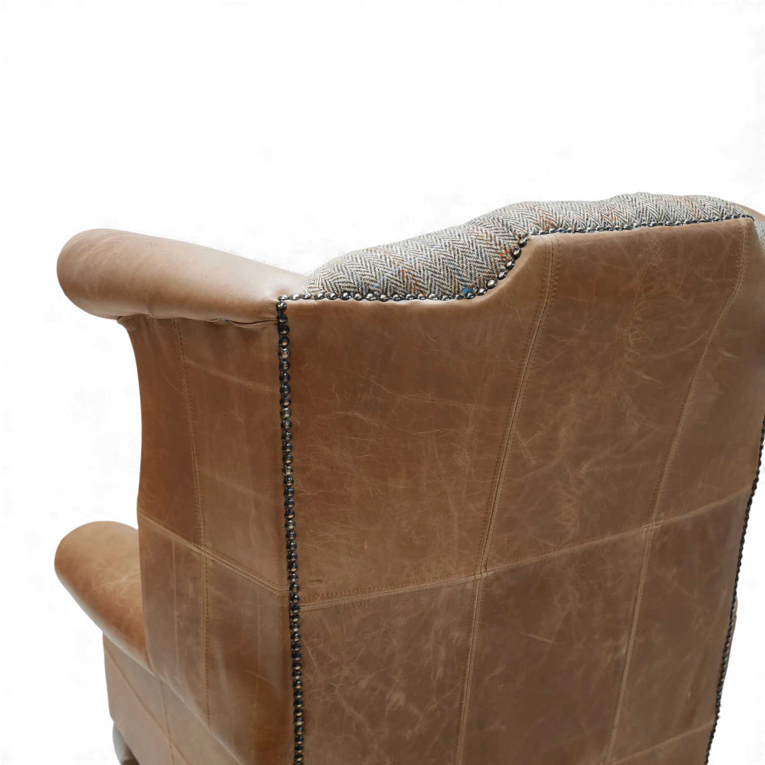 Queen Anne Wingback – Harris Tweed® & Leather | Handmade UK – Vintage ...